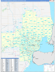 Detroit Michigan Wall Maps - MapSales