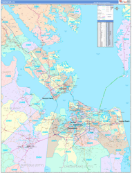 Tidewater Virginia Wall Maps - MapSales
