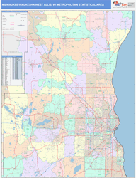 Milwaukee-Waukesha-West Allis Metro Area, WI Wall Maps - MapSales