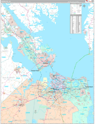 Tidewater Virginia Wall Maps - MapSales