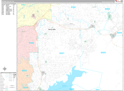 Spring Valley California Wall Maps - MapSales