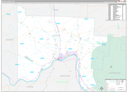 Scioto County, OH Wall Maps - MapSales