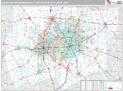 Dallas-Fort Worth-Arlington Metro Area, TX Wall Maps - MapSales