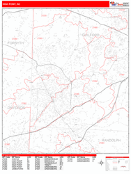 High Point North Carolina Wall Maps - MapSales
