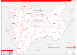 Johnson City Metro Area, TN Wall Maps - MapSales