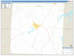 Caswell County, NC Median Age Zip Code Wall Map by MarketMAPS