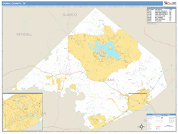 Comal County, TX Number of Households Zip Code Wall Map by MarketMAPS