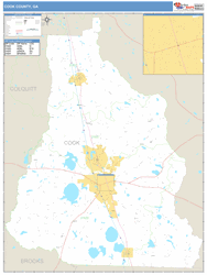 Cook County, GA Population Zip Code Wall Map by MarketMAPS