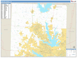 Denton County, TX Median Age Zip Code Wall Map by MarketMAPS