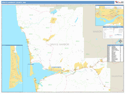 Grays Harbor County, WA Population Zip Code Wall Map by MarketMAPS