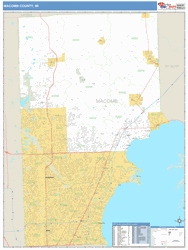 Macomb County, MI Population Zip Code Wall Map by MarketMAPS