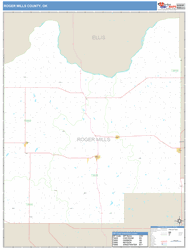 Roger Mills County, OK Population Zip Code Wall Map by MarketMAPS