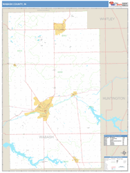 Wabash County, IN Number of Households Zip Code Wall Map by MarketMAPS