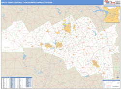 Waco-Temple-Bryan DMR Wall Map Basic Style