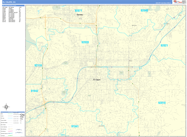Maps of El Cajon California - marketmaps.com