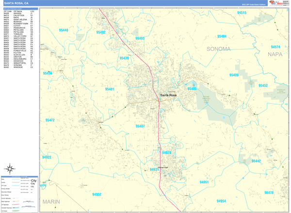 Maps of Santa Rosa California - marketmaps.com