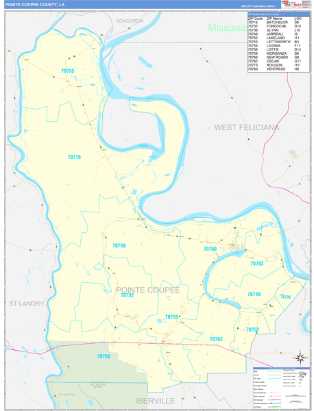 Maps of Pointe Coupee Parish (County) Louisiana - marketmaps.com