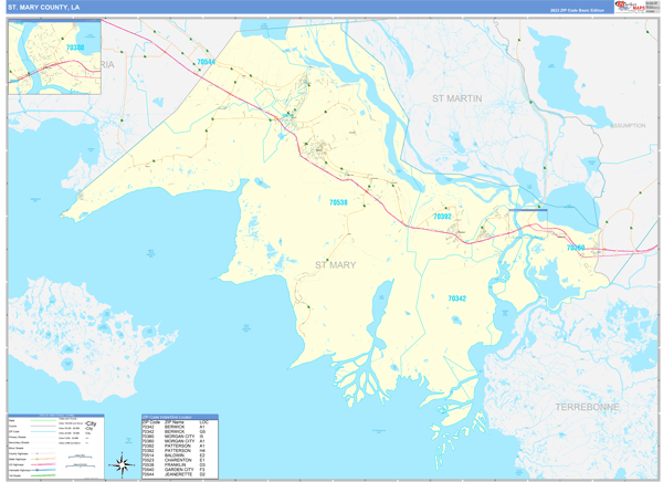 Maps of St. Mary Parish (County) Louisiana - marketmaps.com