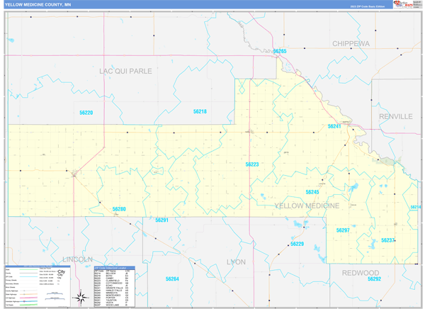 Wall Maps of Yellow Medicine County Minnesota - marketmaps.com