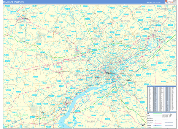 Maps of Delaware Valley Metro Area Pennsylvania - marketmaps.com