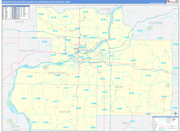 Maps of Davenport-Moline-Rock Island Metro Area Iowa - marketmaps.com