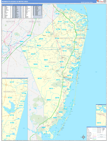 Maps of Monmouth-Ocean Metro Area New Jersey - marketmaps.com