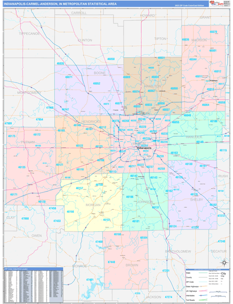 Maps of Indianapolis-Carmel-Anderson Metro Area Indiana