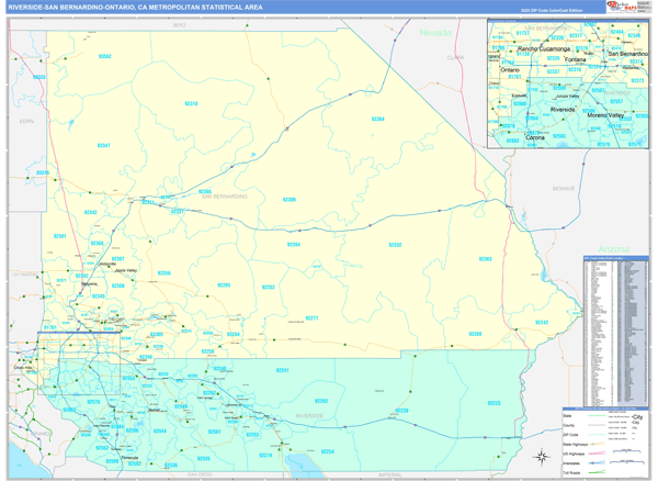 Maps of Riverside-San Bernardino-Ontario Metro Area California