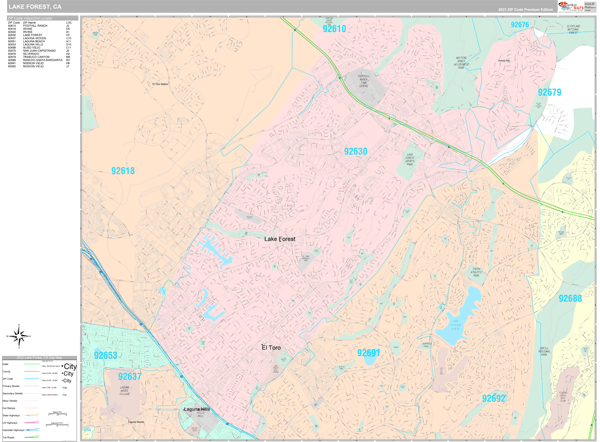 Lake Forest Wall Map - Premium - MarketMAPS