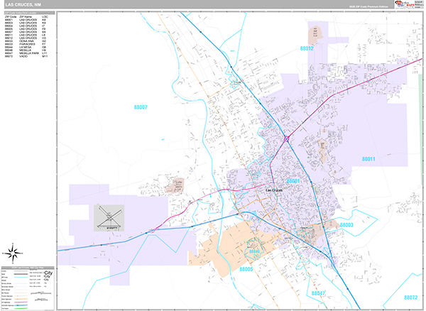 Las Cruces New Mexico Wall Map (Premium Style) by MarketMAPS - MapSales