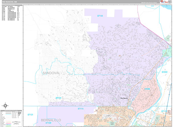 Rio Rancho New Mexico Wall Map (Premium Style) by MarketMAPS - MapSales