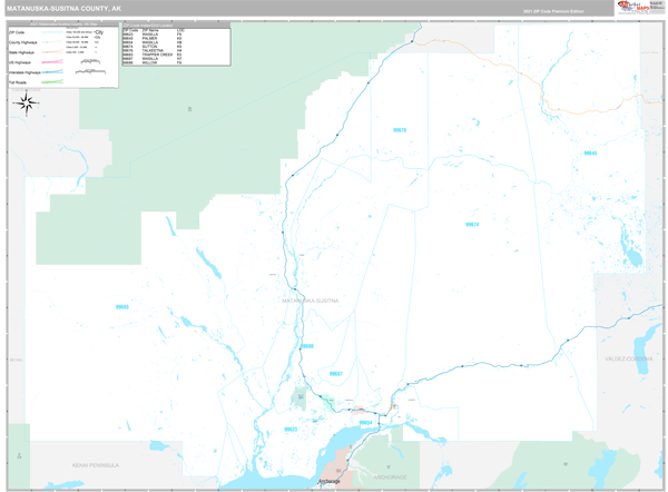 Maps of Matanuska Susitna Borough (County) Alaska - marketmaps.com