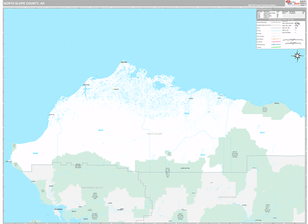 North Slope Borough (County), AK Zip Code Map - Premium