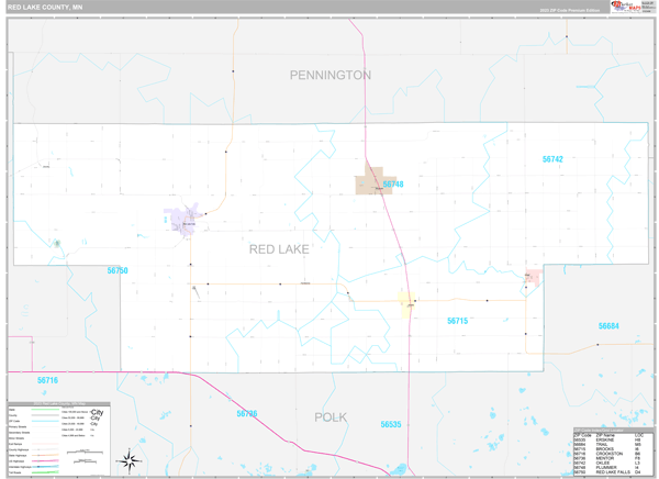 Red Lake County, MN Wall Map Premium Style by MarketMAPS - MapSales