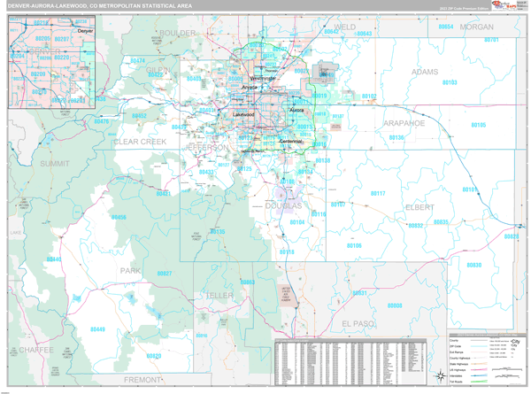 Maps of Denver-Aurora-Lakewood Metro Area Colorado - marketmaps.com