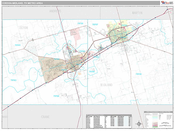 Maps of Odessa-Midland Metro Area Texas - marketmaps.com