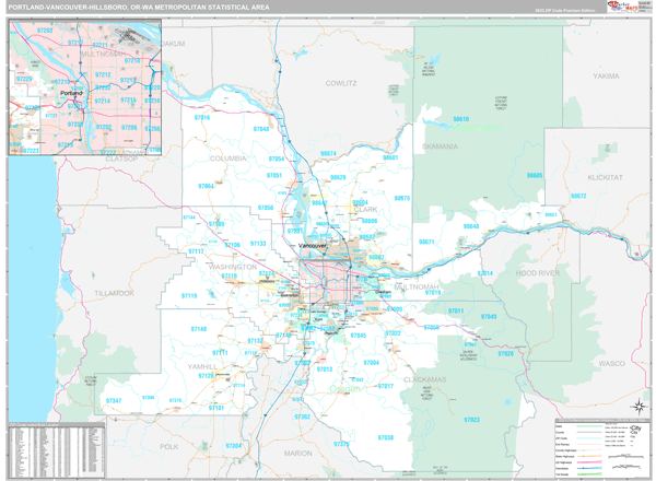Maps of Portland-Vancouver-Hillsboro Metro Area Oregon