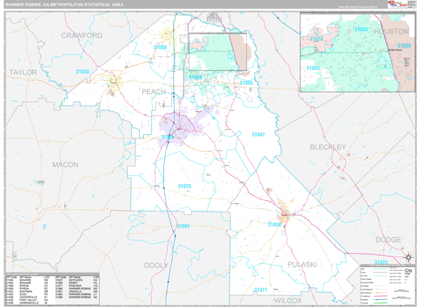 Maps of Warner Robins Metro Area Georgia - marketmaps.com