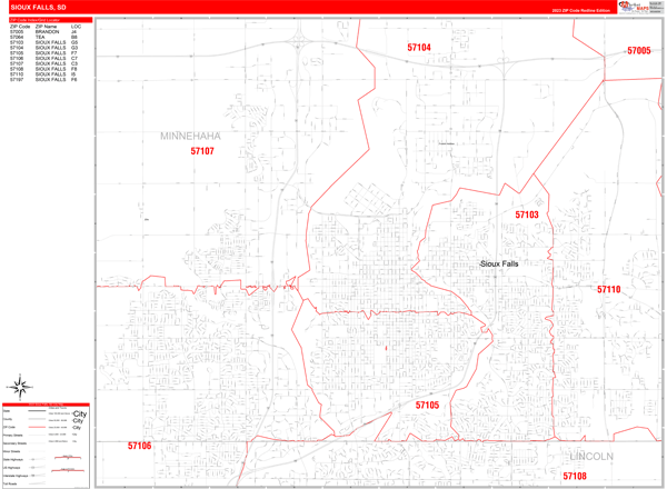 Digital Maps of Sioux Falls South Dakota - marketmaps.com