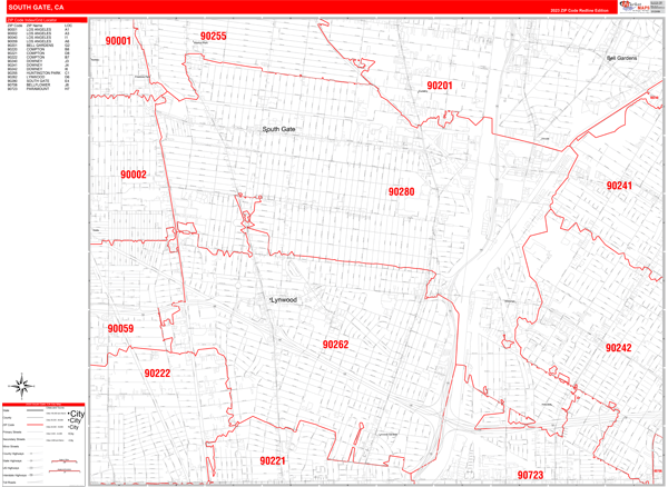 Maps of South Gate California - marketmaps.com