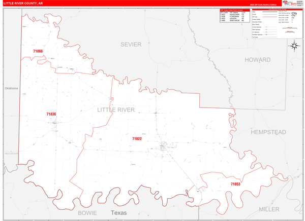 Wall Maps of Little River County Arkansas - marketmaps.com