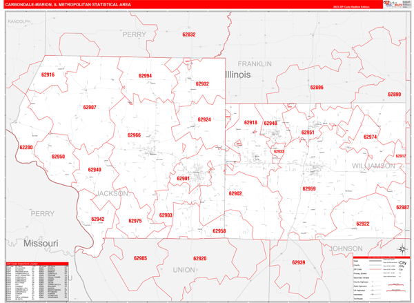 Maps of Carbondale-Marion Metro Area Illinois - marketmaps.com